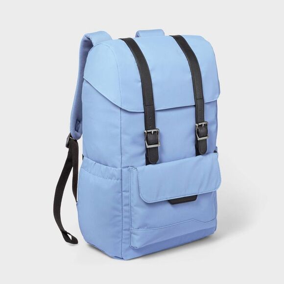 Open Story | Bags | Fitted Flap Backpack Blue Open Story | Poshmark